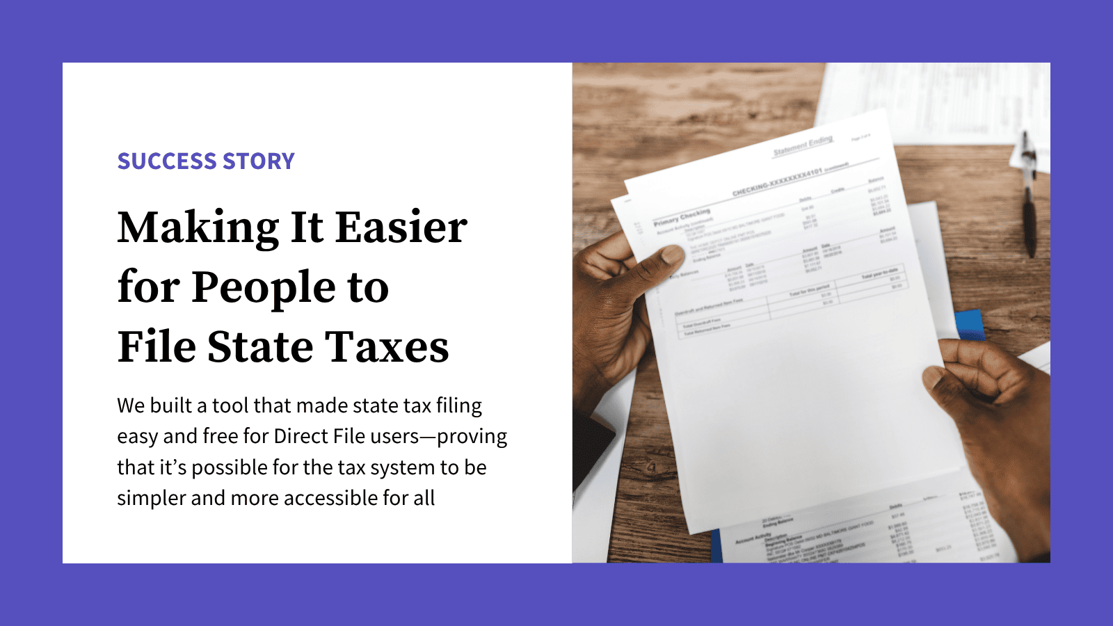 Making It Easier for People to File State Taxes — Code for America
