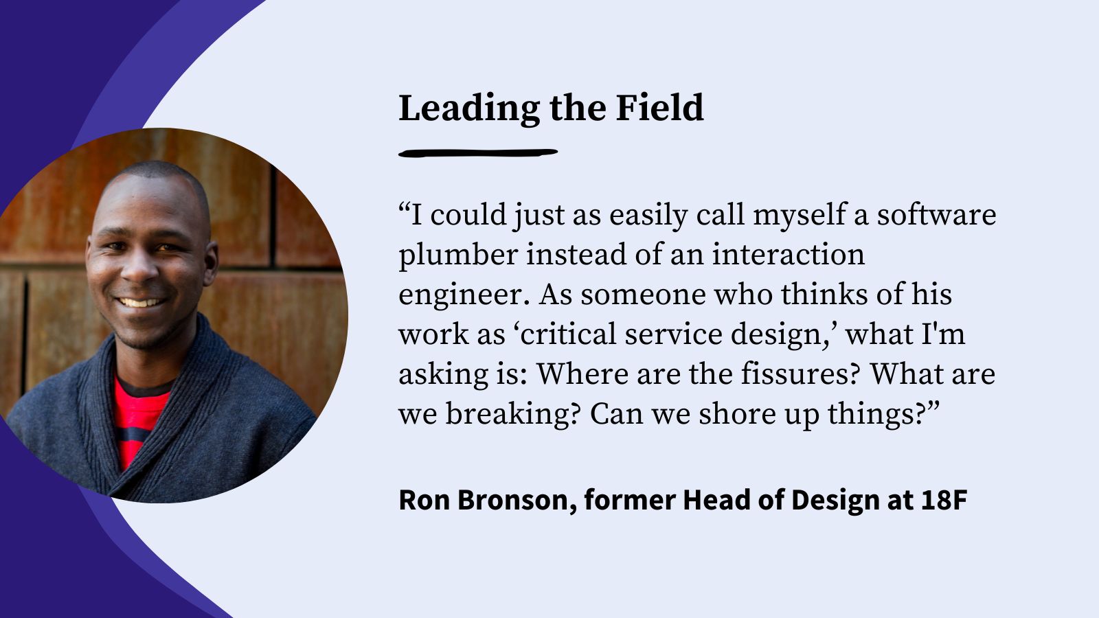 Leading the Field: Ron Bronson — Code for America